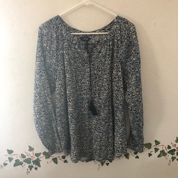 Chaps | Tops | Chaps Large Blouse Sheer | Poshmark